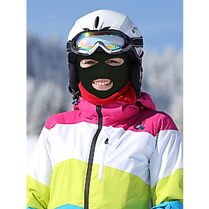 Geyoga 3 Pcs 3 Holes Ski Masks Knitted Full Face Cover Winter Balaclava Ski Mask for Outdoor Sports Men Women(Black, Army Green, Grey)