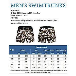 COOFANDY Mens Camo Quick Dry Swimwear Shorts with Pockets, Large, Brief - Army Green