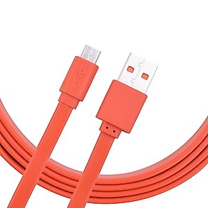 Replacement Flip 4 Charging Cable Micro USB Fast Charger Flat Power Cord Compatible with JBL Bluetooth Speaker Flip 3 4 GO Xtreme Charge 2+ Charge 3 Pulse 2 3 Clip 2 Micro II Micro Trip Speaker-Orange