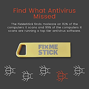 FixMeStick Gold Computer Virus Removal Stick for Windows PCs - Unlimited Use on Up to 5 Laptops or Desktops for 2 Years - Works with Your Antivirus