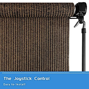 Osimlead Cordless Outdoor Roller Shade Patio Roll Up Shade Blinds for Deck Porch Balcony Backyard (8' W X 6' L, Mocha)