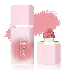 GL-Turelifes Cream Liquid Blush Makeup, Air Cushion Blush for Cheeks, High Pigment, Weightless, Velvet Mousse, Natural-Looking Long Lasting, Dewy Finish, Easy to Blend Blusher (#1 Love Cake)