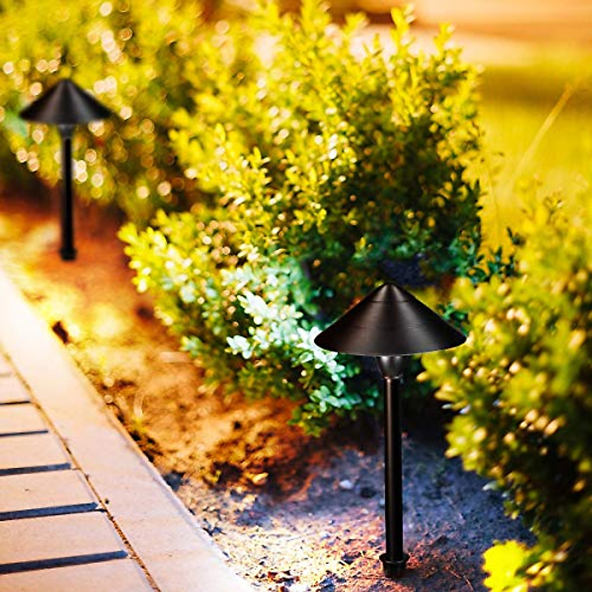 Gardenients Low Voltage Landscape Lights Landscape Lighting Garden Pathway Lights Yard Lights Driveway Lights, Aluminum Construction Outdoor Waterproof 12V 3W 3000K Warm-White Light（4-Pack）