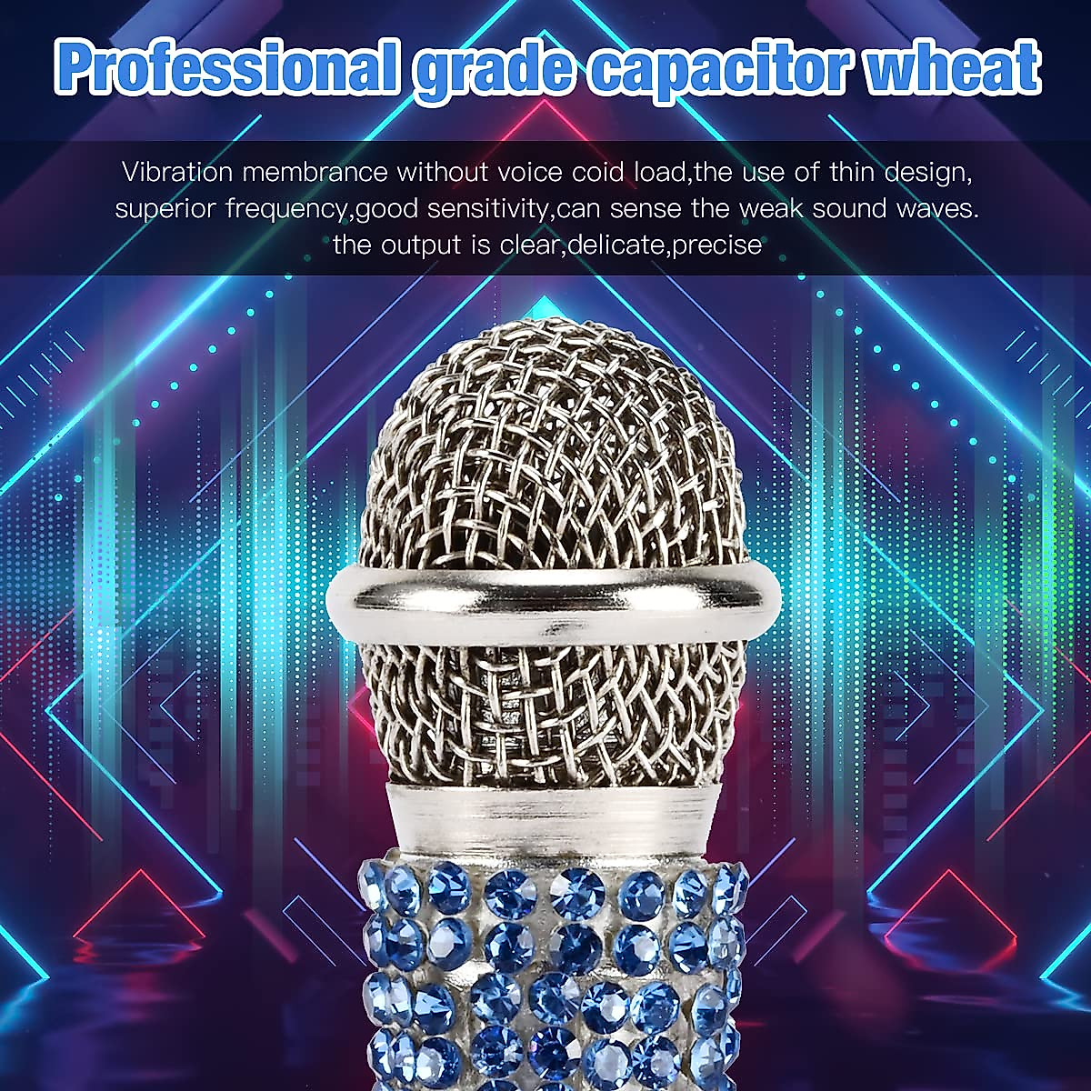 DELADOLA Mini Microphone,Portable Vocal Tiny Microphone, Asmr Microphone,Phone Microphone, Mini Karaoke Microphone for Voice Recording Chatting and Singing On iPhone,Android,Laptop Notebook (Blue)