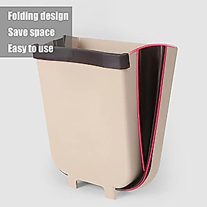 Hanging Folding Trash can, Suitable for Bathroom, rv, Cabinet Door, Toilet, Folding Trash can, Bedroom car，2.4 gallons