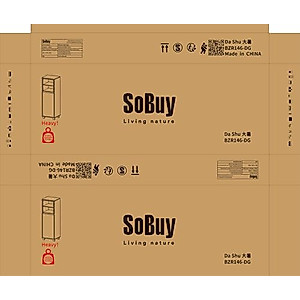 SoBuy Bathroom Laundry Storage Hamper Laundry Cabinet Tilt-Out Laundry Hamper with 2 Open Compartment and Removable Hamper, Gray BZR146-DG