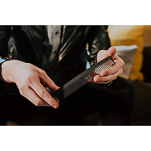 Chicago Comb Model 6 Carbon Fiber, 7 inches (17.8 cm) long, anti-static, graphite black, made in USA