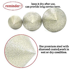 Diamond Countersink Drill Bits Chamfer Cutter 1-3/16" & 1-9/16" & 2" (30/40/50mm) Tapered 90 Degree 5/16" & 3/8" Shank Hole Grinding Tool for Glass Marble Ceramic Grit #150-3Pcs