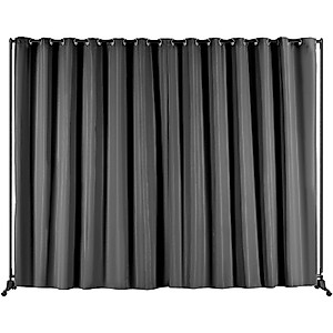 VEVOR Room Divider Curtain, 8 ft x 10 ft Portable Panel Room Divider with Wheels Curtain Divider Stand, Room Divider Privacy Screen for Office, Bedroom, Dining Room, Study, Light Grey