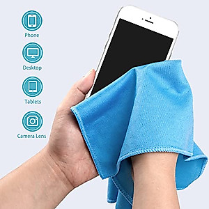 HOMEXCEL 8 Pack Microfiber Glass Cleaning Cloth,Streak Free,Reusable Microfiber Cleaning Cloth 14X16inch,for Cleaning Windows,Glasses,Mirrors,Screens,Stainless Steel and More(Blue