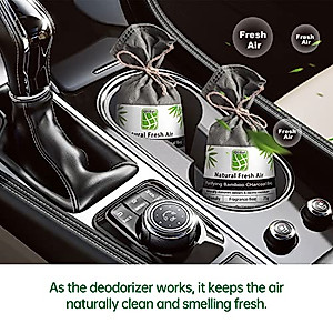 10 Pack Bamboo Charcoal Nature Fresh Air Purifying Bags,Activated Charcoal Bags Odor Absorber, Moisture Eliminator,Deodorizer, Air Fresheners For Car Smell,Closet,Shoe,large Room,Pet Room (10x75g)