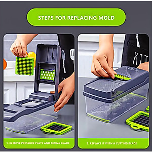 Kitchen gadget's chop wizard 15 in 1 Multi-functional Manual vegetable multi chopper slicer - food dicer slicer - fruit slicers- kitchen essentials - onion cutter slicer machine with container
