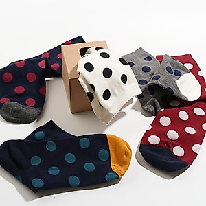 kikiya socks Women Crew | 4-6 Pairs Smiley Face Print Red Heart Preppy Design Fruit Graphic Cute Girls Cotton Socks | US 6-8