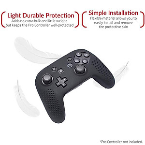 Soft Silicone Studded Particle Thicker Skin Cover for Nintendo Switch Pro Controller (Black and White)