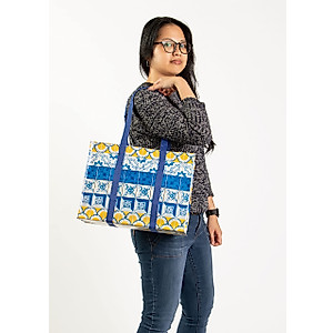 BLUE Q Painted Tiles Shoulder Tote, 1 EA