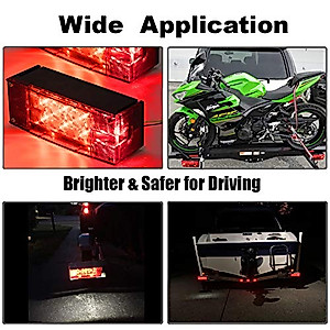 CZC AUTO 12V LED Low Profile Submersible Rectangular Trailer Light Kit Tail Stop Turn Running Lights for Boat Trailer Truck Marine