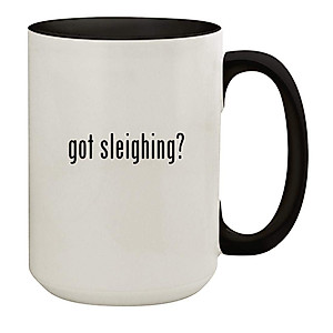 got sleighing? - 15oz Ceramic Colored Inside & Handle Coffee Mug Cup, Black