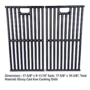 Porcelain Cast Iron Grates for Dyna-glo DGB730SNB-D, DGB730SNB, M365GMDG14-D, M365GMDG14, 314076 Gas Grill Models, Set of 2