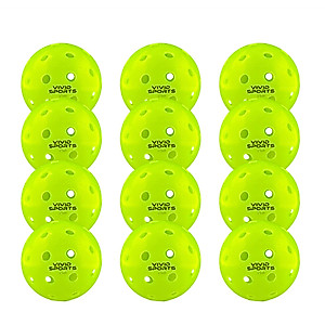 Vivid Sports Outdoor Pickleballs | 12 Pack | 6 Pack | USA Pickleball Approved & Sanctioned for Tournament Play, Pickleball Balls with Mesh Carry Bag