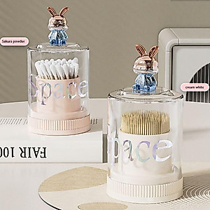 Generic 2PCS Qtip Holder for Bathroom Canister Storage Organization, Vanity Makeup Organizer ,q tip holder for bathroom for Storage Cotton Swab, Ball, Pads, Floss