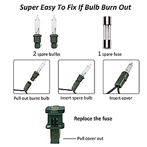 Dazzle Bright 7.6 FT Musical Christmas Decoration Lights, 30 Count Bell Lights with 7 Modes, Plays 25 Classical Holiday Songs String Lights Green Wire for Xmas Indoor Outdoor Christmas Tree Decor