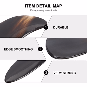 Professional Guzheng Nails Black Ox Horn Finger Protectors for Guzheng Beginners Guqin Instrument (Large), 3x1.3cm, CM0B1150VCU1MM11QN2