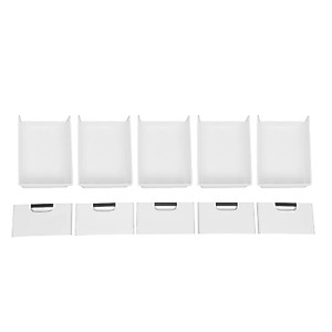 Plastic Storage Cabinet Stackable Storage Cart 5 Drawer Containers Storage Organizer Unit Mobile Stacking Bins [White 11.8"x15.7"x33.1"]