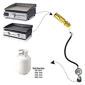 Joywayus 3/8 inch Male Flare RV Connect Adapter Conversion Fitting for Blackstone Tabletop Grill, Compatible with Blackstone 17 Inch and 22 Inch Propane Gas Griddle