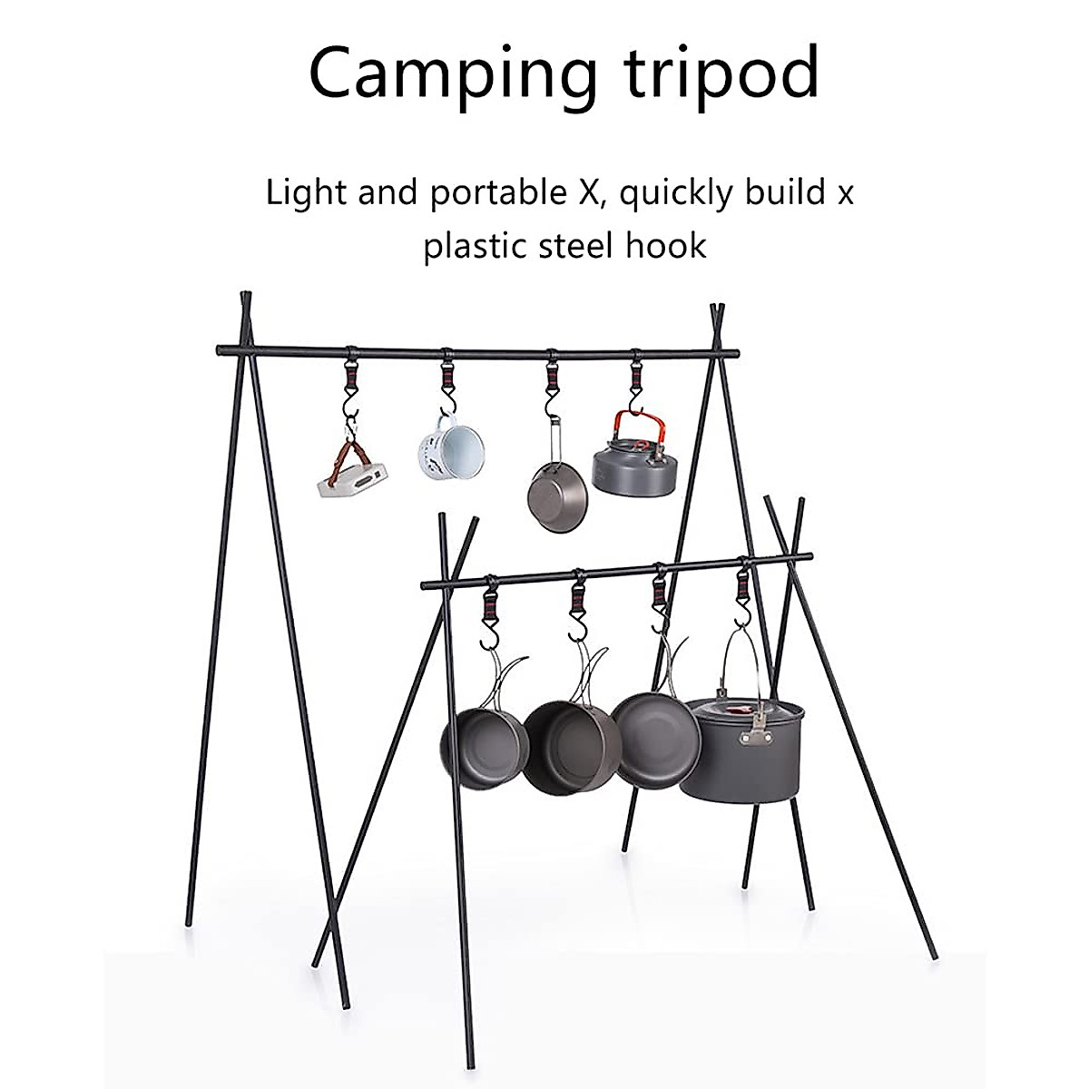 phsmoo Folding Hanging Rack Travel Camping Shelf Triangle Rack Assembly Storage Picnic Rack