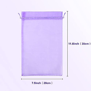 Zwish 100 Pack 8x12 Inches Organza Gift Bags 10 Mixed Solid Colors for Toys Candy Chocolate Party Christmas Wedding Favor Gift