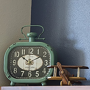 La Crosse 404-3425 Distressed Teal Metal Clock