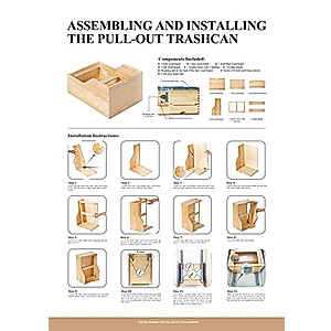 COUVER CabinetRTA Bottom Mount Soft Close Sliding Pull-Out Trash Can Wooden Drawer for Kitchen Cabinet with Dual 45 Quart Capacity Waste Trash Garbage Bins, White