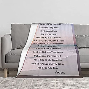 Luogort Christian Gifts for Women, Inspirational Religious Gift Throw Blanket with Bible Religious Gifts for Women Prayers Blanket Get Well Soon Birthday Gifts for Women Father's Day 50x60in
