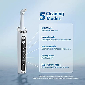 Tooth Polisher, Smile-Aid Multifunctional Replacement Head Teeth Whitening Kit, Better Whitening Effect Than Electric Toothbrush, USB Charging, Waterproof