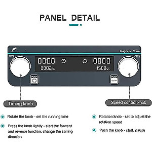 XENITE Large-Capacity Magnetic Stirrer, Button Knob Control, 10L/15L/20L/50L Forward and Reverse Stirring, 24-Hour Timing, Brushless Motor,15L