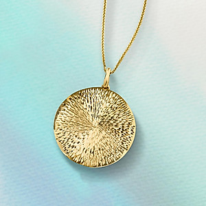 Ross-Simons Italian 14kt Yellow Gold Sunburst Medallion Pendant