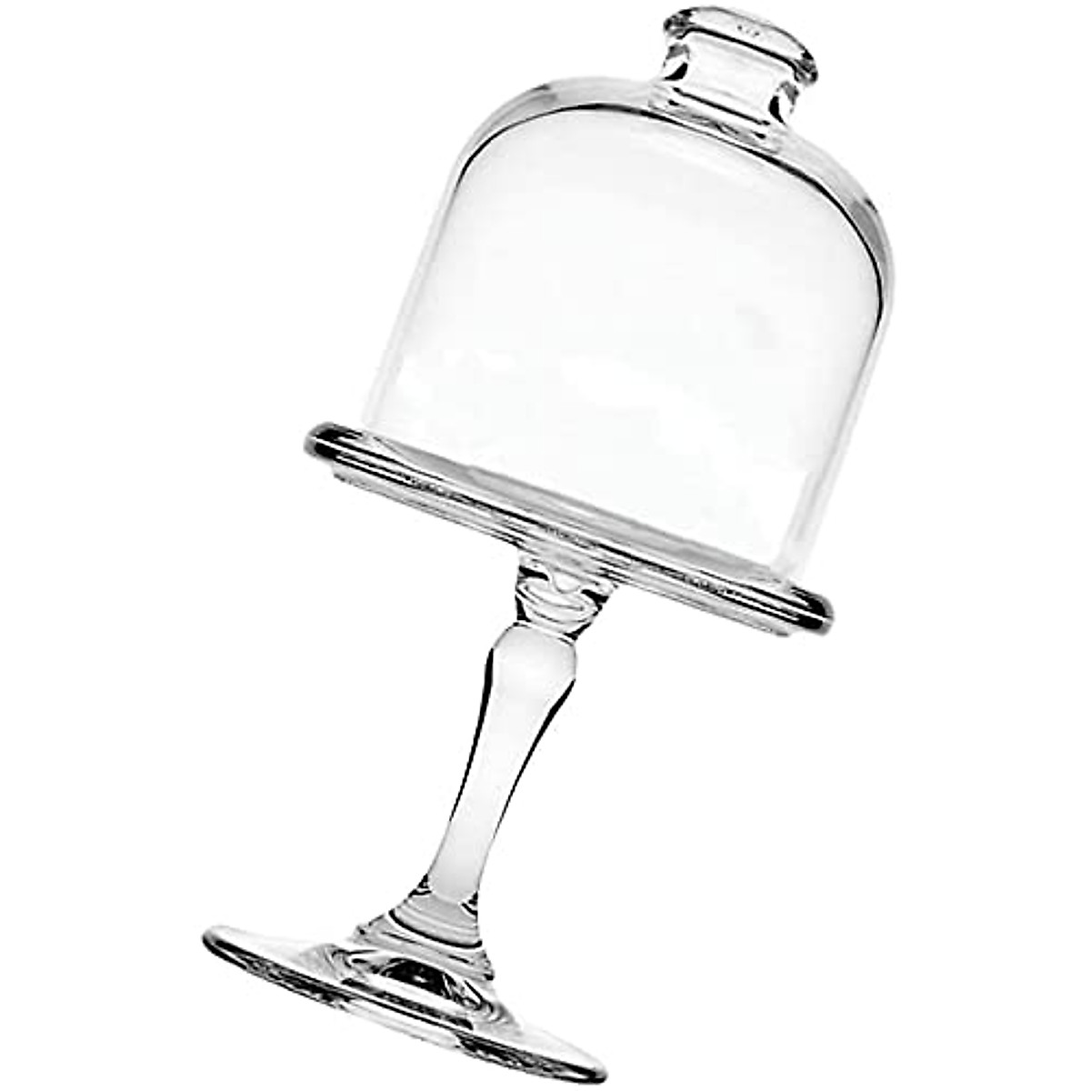 Mini Cake Stand Glass Mini Cupcake Display Plate with Dome Cover Pedestal Dessert Stand Holder for Wedding Birthday Party Supplies (Plain)
