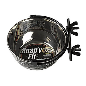 MidWest Homes for Pets Snap'y Fit Stainless Steel Food Bowl / Pet Bowl, 10 oz. for Dogs, Cats, Small Animals, Silver, 10 Ounces (1.25 cups)