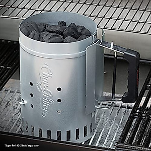 Char-Griller Charcoal Grill Chimney Starter with Quick Release Trigger, 12-Inch