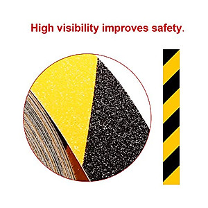 Bligo Anti Slip Safety Grip Tape, 2 Inch x 60 Foot, Non Skid Tread for Stairs, Steps, Floors, Caution Dangerous Zones, Indoor and Outdoor Use (Yellow and Black)