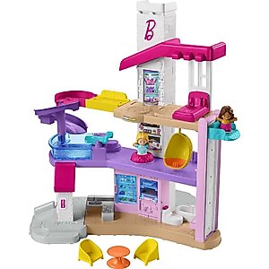 Fisher-Price Little People Barbie Toddler Toy Little DreamHouse Playset with Music Lights & Figures for Pretend Play Kids Ages 18+ Months​