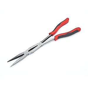 Crescent X2 Straight Long Nose Dual Material Pliers - PSX200C, Red/Black