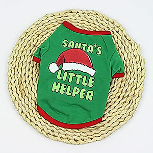 prettDliJUN Dog Christmas Printed T-Shirt, Two Legs Style Xmas Printed Small Pet Costume for 4 Seasons,XL