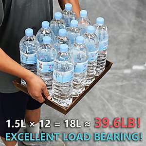 HEITICUP Wooden Serving Trays-Three Piece Set of Rectangular Shape Wood Coffee Table with Cut Out Handles, Kitchen Nesting Trays for Eating, Serving Pastries, Snacks, Mini Bars, Party