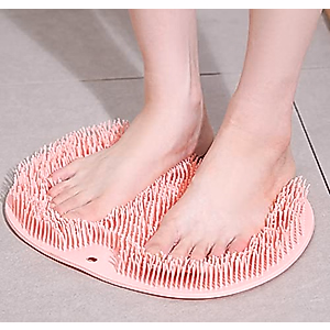 BENLIUDH Shower Foot Scrubber, Shower Foot Scrubber Mat Shower Floor Silicone Foot Shower Gadgets Foot Care Massages for Men & Women - Non-Slip with Suction Cups (Grey)