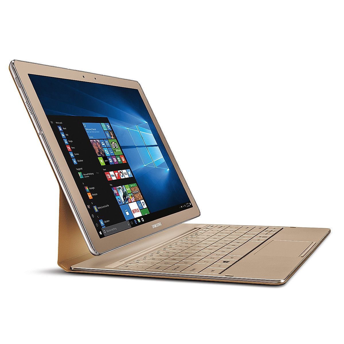 Samsung Galaxy TabPro S SM-W700NZDBXAR 12-Inch 8GB RAM, 256GB SSD WiFi 2-in-1 Tablet with Keyboard case (Gold)