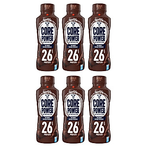 Fairlife Core Power 26g Protein Milk Shakes, Chocolate, Made with Canadian Milk, 414mL/14 fl. oz. (Pack of 6) Shipped from Canada