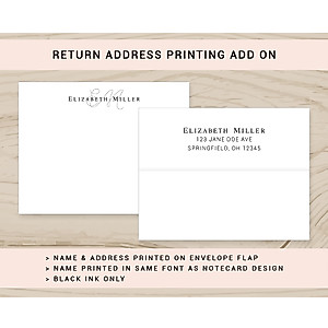 Monogram and Modern Personalized Stationery Note Cards with Envelopes