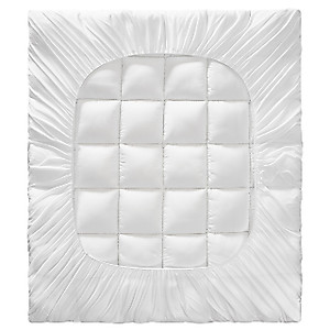 KUB Cotton Mattress Topper, Queen, Cooling Cotton Pillow Top with 8-21 Inch Deep Pocket, 3D Snow Down Alternative Fill, Breathable Fluffy Mattress Pad Cover (White, Queen 80 * 60inch)