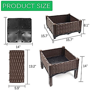 Elevated Garden Raised Beds Planter Kits for Flower Vegetable Grow Pots，Flowers Growing Box Container with Legs (Pack of 4)